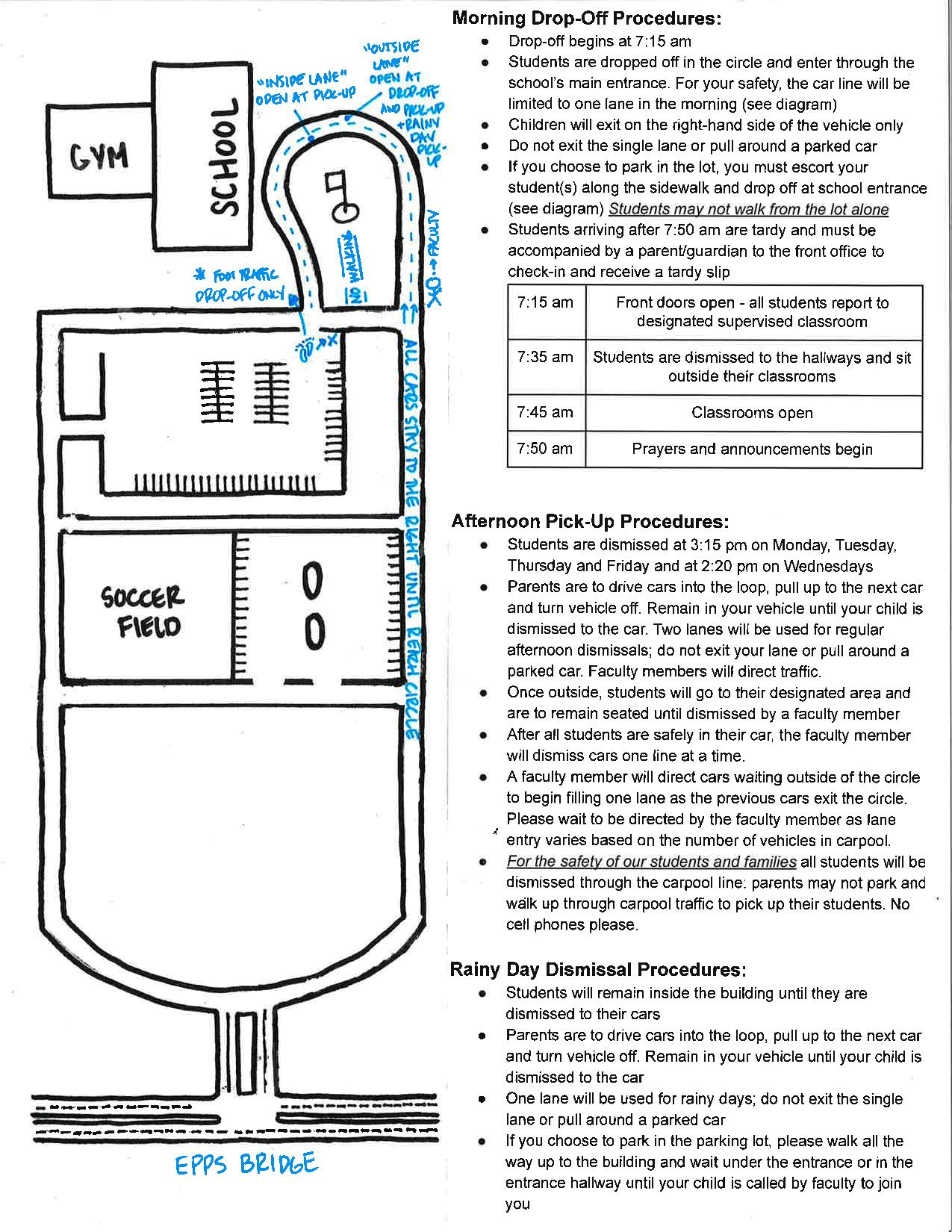 Drop Off and Pick Up Procedures - Saint Joseph Catholic Parish School